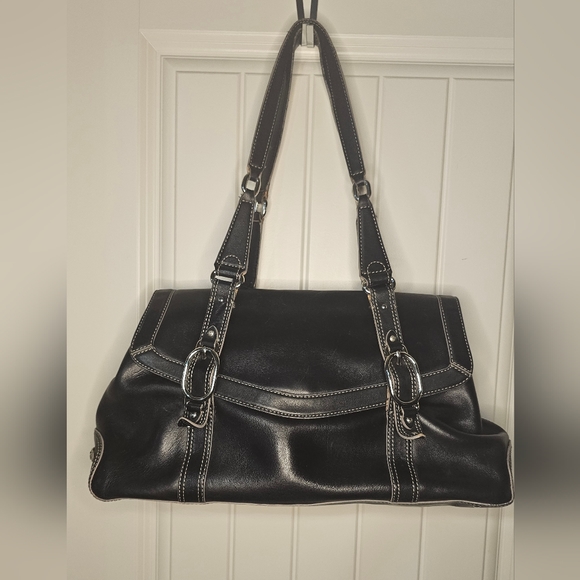 Cole Haan | Bags | Cole Haan Trinity 54 Black Leather Shoulder Purse ...